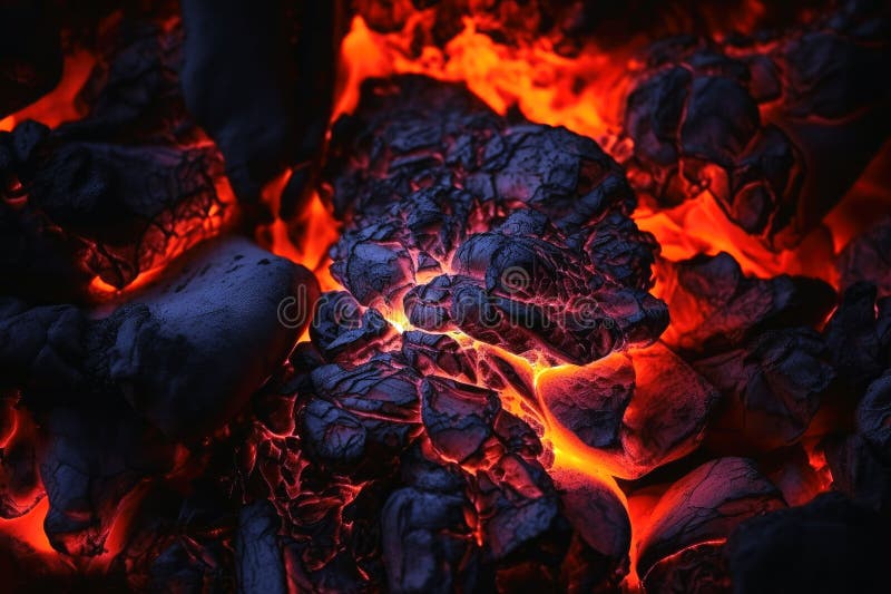 Glowing Ember from Burning Coal Background Texture Created with ...