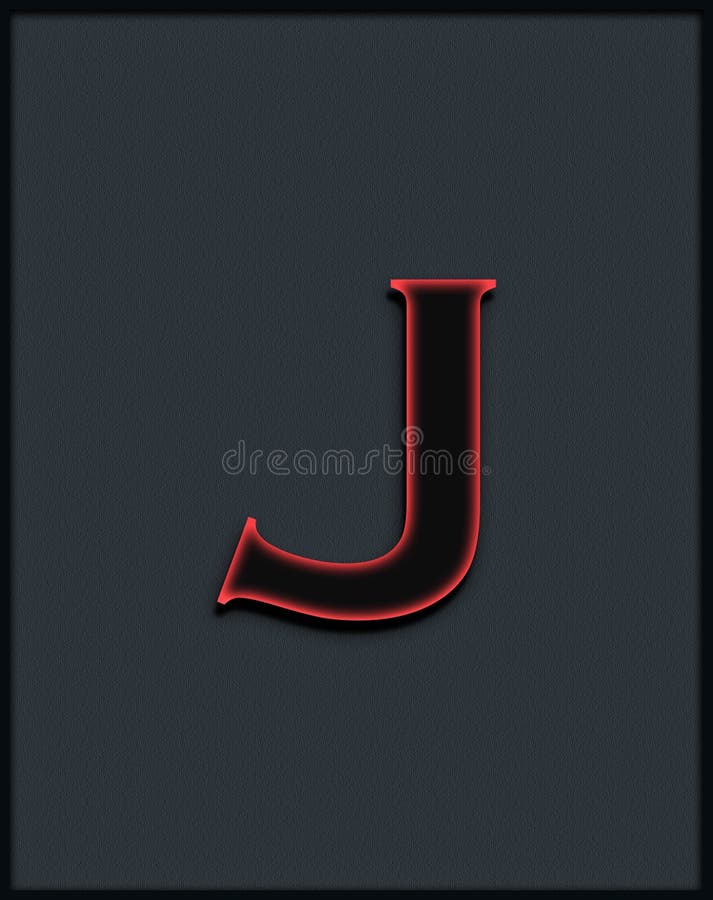 Glowing Ember Letter J on the Grey Stock Illustration - Illustration of ...