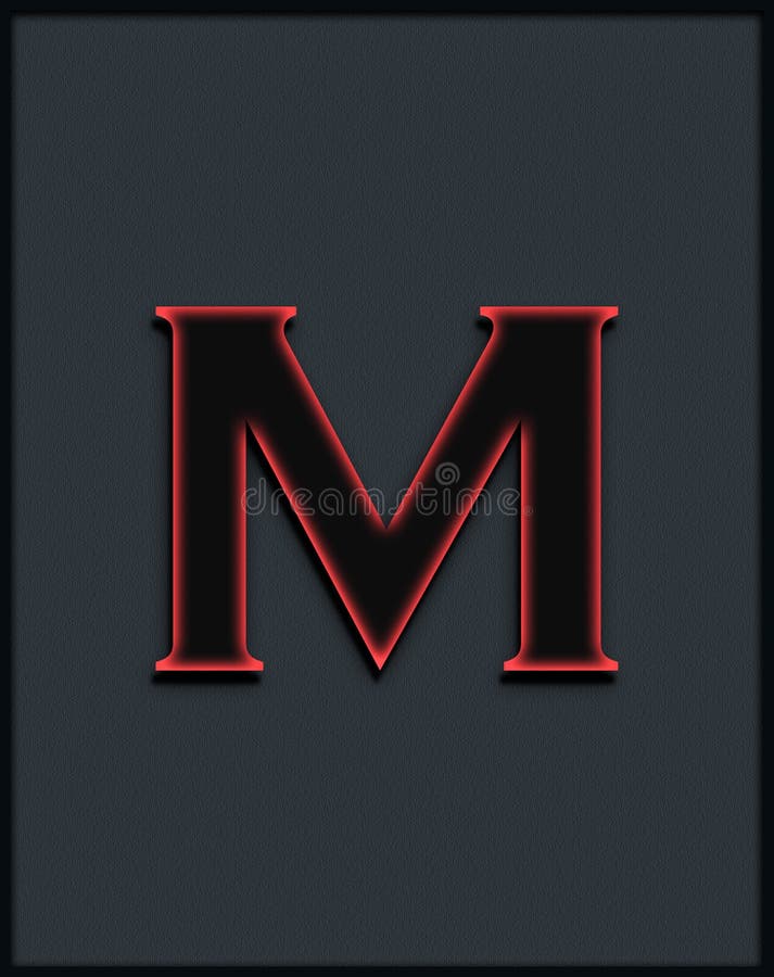 Glowing Ember Letter M on the Grey Stock Illustration - Illustration of ...