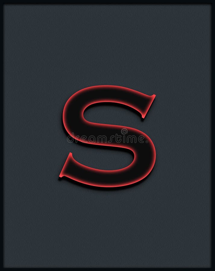 Glowing Ember Letter S on the Grey Stock Illustration - Illustration of ...
