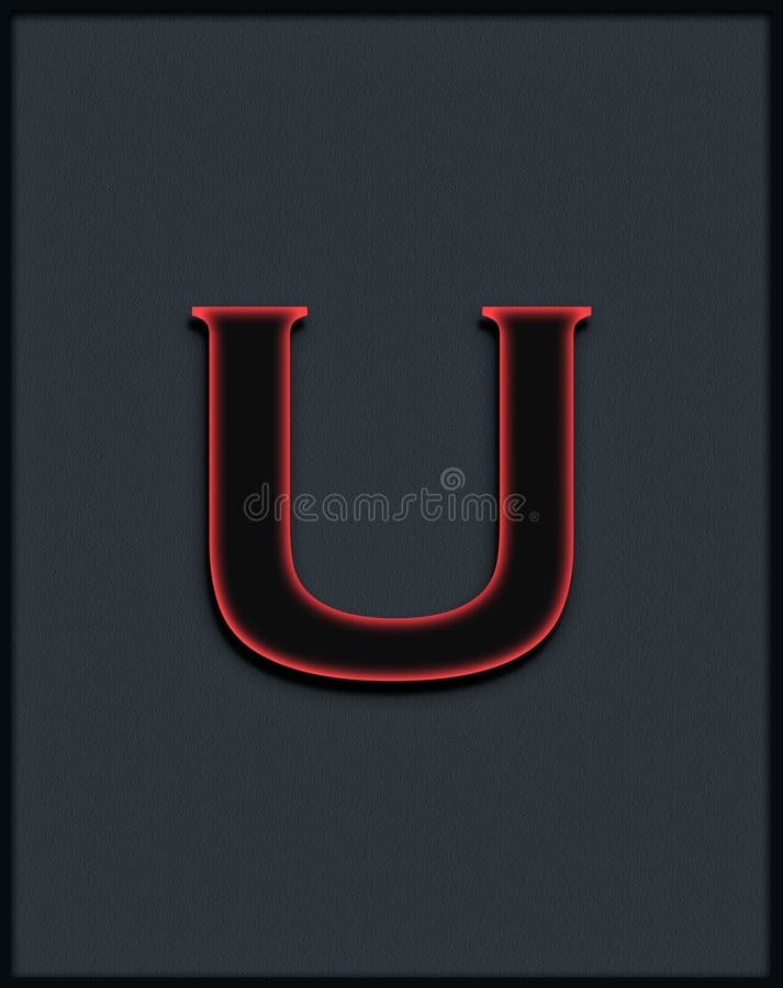 Glowing Ember Letter U on the Grey Stock Illustration - Illustration of ...