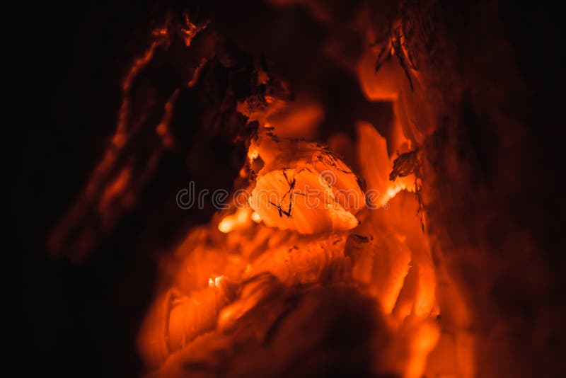 Glowing Ember Macro Fireplace Stock Image - Image of flame, ember ...