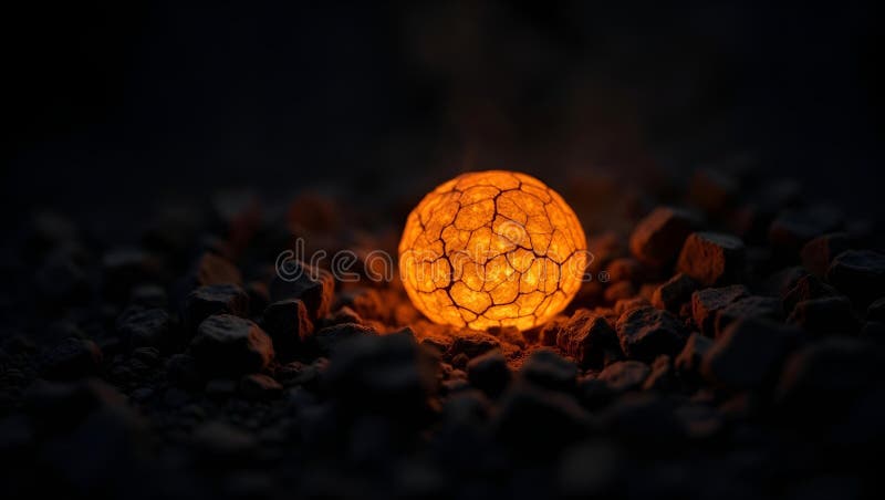 Macro Shot of a Glowing Ember in Charcoal with Fiery Textures Stock ...