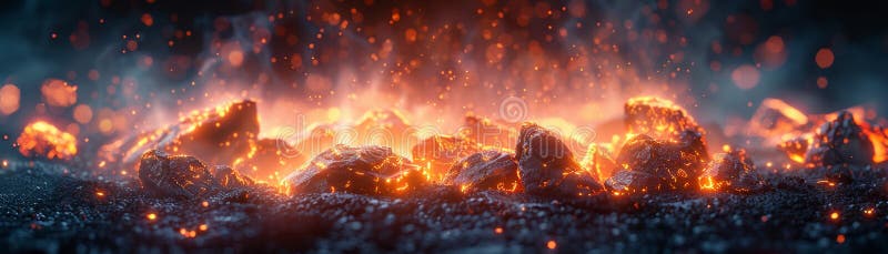 Glowing Embers in a Campfire Stock Image - Image of smoulder, fire ...