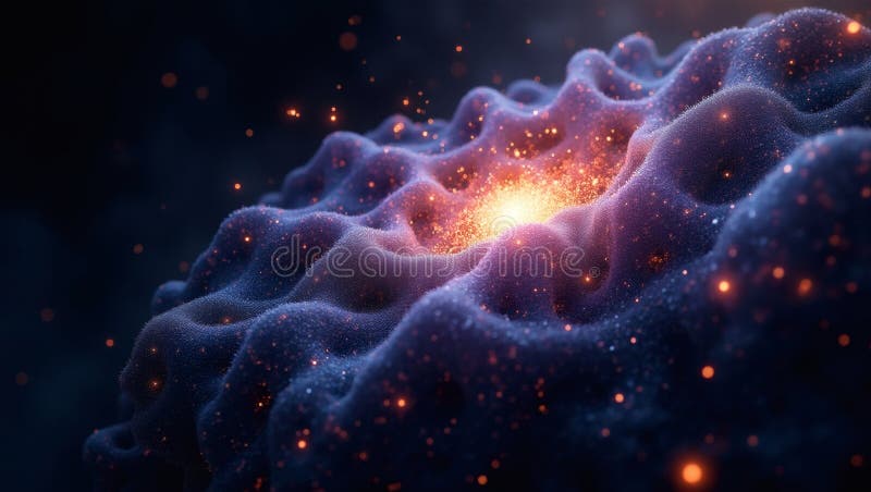 Glowing Embers Erupt from a Dark, Textured Surface, Creating a ...