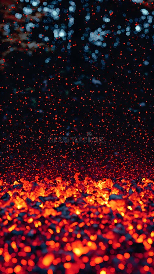 Glowing Embers with a Fiery Glow Stock Illustration - Illustration of ...