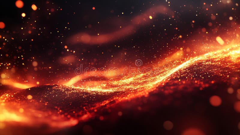 Glowing Embers Forming a Fiery Landscape Stock Illustration ...