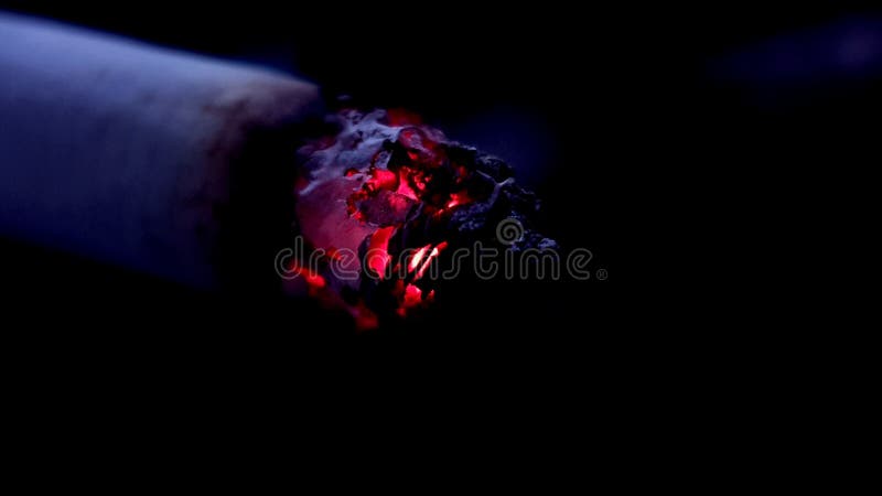 The Glowing Embers of a Lit Cigarette Stock Image - Image of cigarette ...