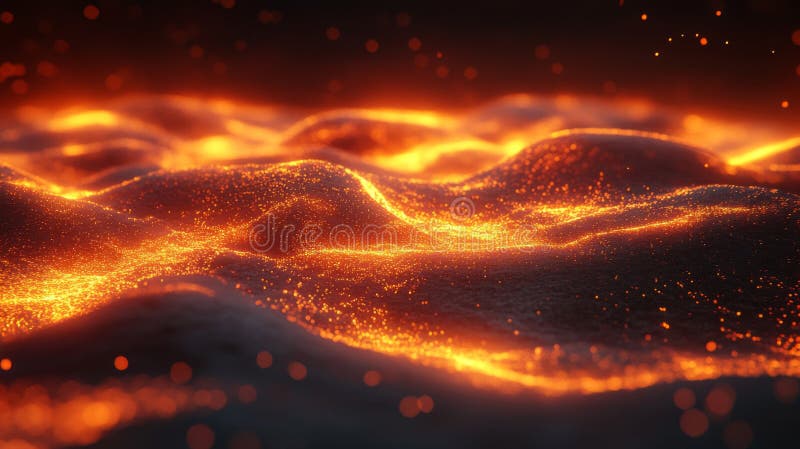 Glowing Embers and Molten Lava Abstract Background Stock Illustration ...
