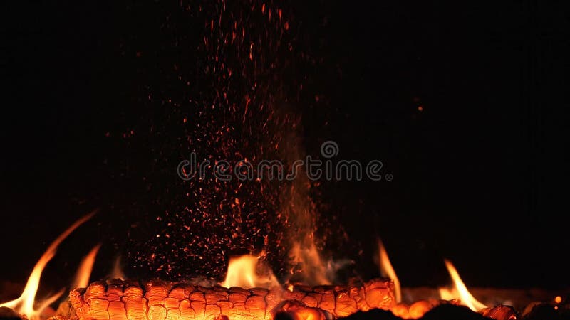 Glowing Embers Rising in a Loop Stock Footage - Video of rise ...
