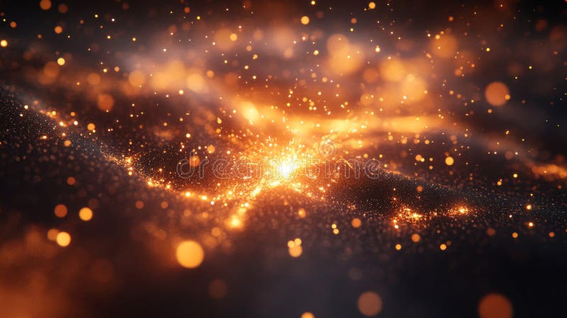 Glowing Embers Sparkle Across a Dark Surface Stock Illustration ...