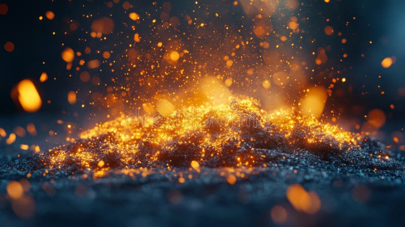 Glowing Embers Sparkles Ash and Fire Stock Illustration - Illustration ...