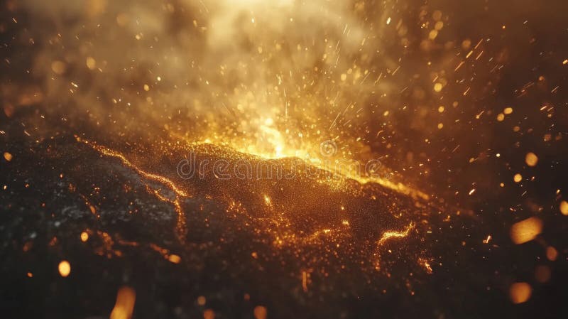 Glowing Embers and Sparks Explode Upward Stock Illustration ...
