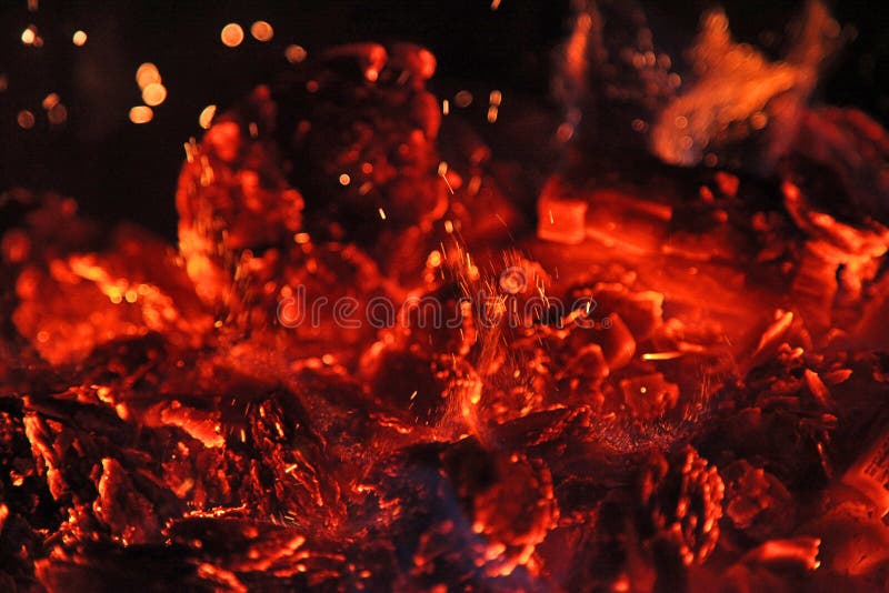 Glowing embers texture stock image. Image of embers, evening - 82288589