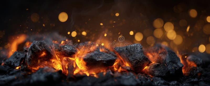 The Glowing Embers of Vibrant Fire Capturing Intense Warmth and Energy ...