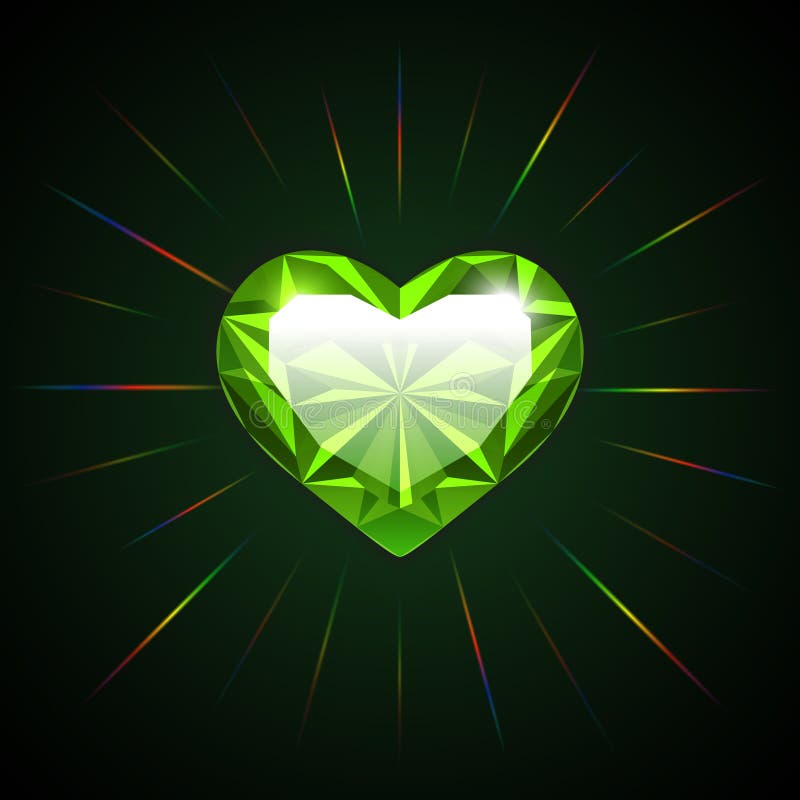 Glowing Emerald Heart for St. Patrick Design Stock Vector ...