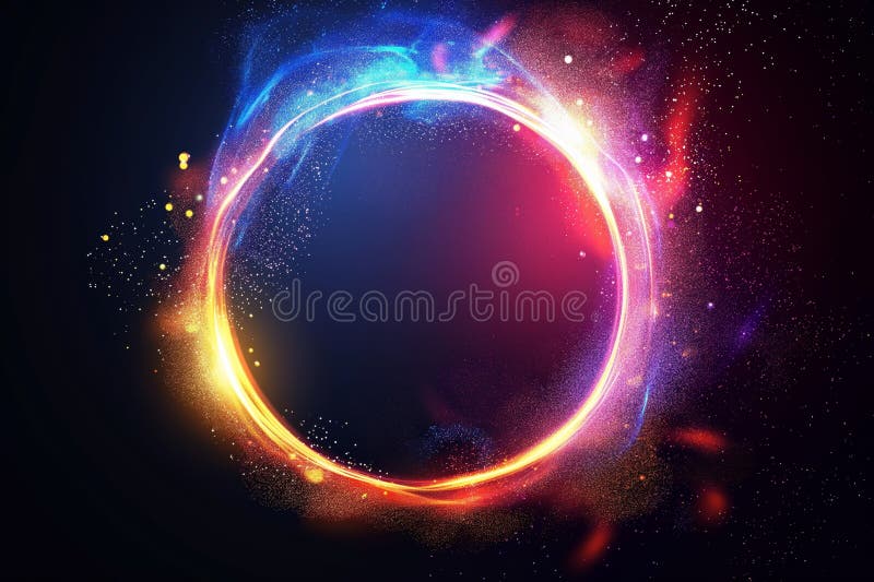 Glowing Red Energy Portals in Dark Space Stock Photo - Image of rings ...