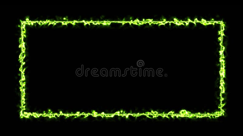 Green Electric Lightning Glowing Rectangle Frame Stock Video - Video of ...
