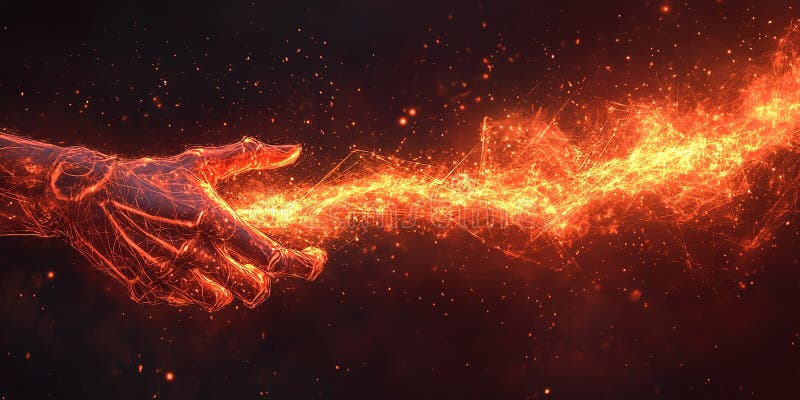 Glowing Energy Extends from a Skeletal Hand in a Striking Visual ...