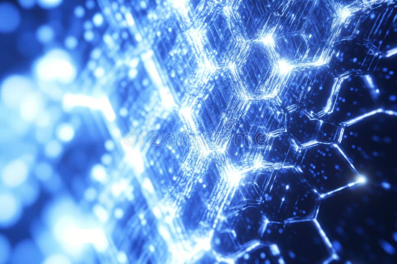 A Glowing Energy Field Composed of Interlocking Hexagons, Emitting a ...