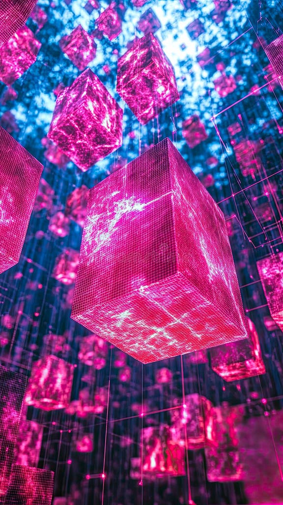 Glowing Energy Matrix Emerges through Multidimensional Space with ...