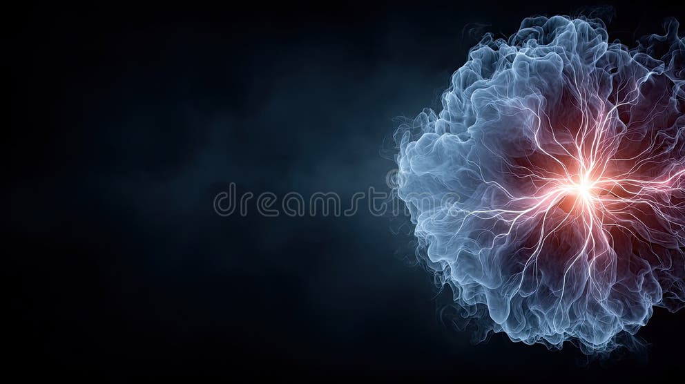 Glowing Energy Sphere Emits Light Against Dark Background Stock ...