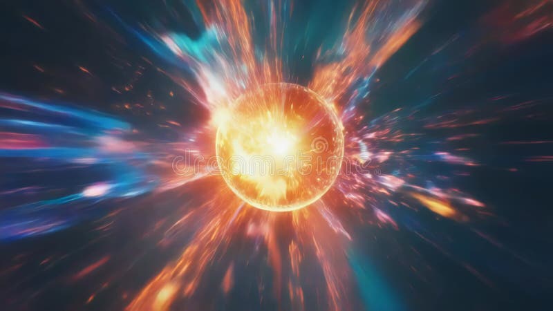 Glowing Energy Sphere Expanding with Light Trails Stock Video - Video ...