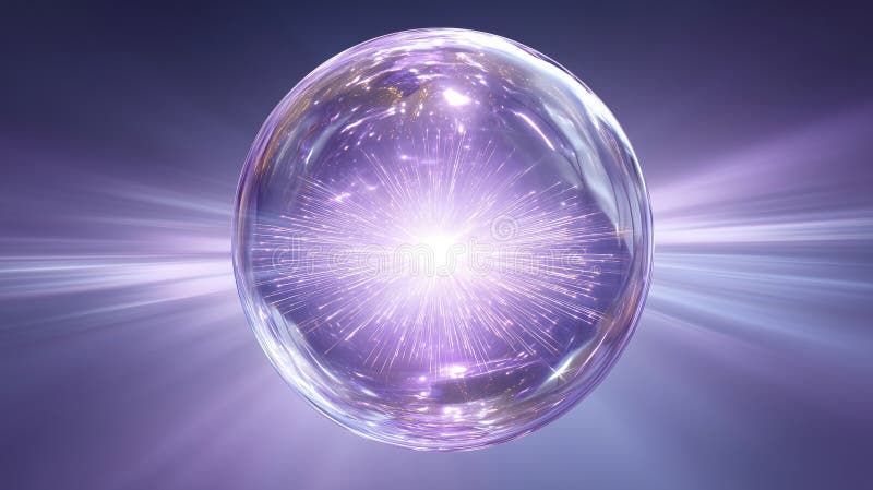 Glowing Energy Sphere Radiating Light Stock Illustration - Illustration ...