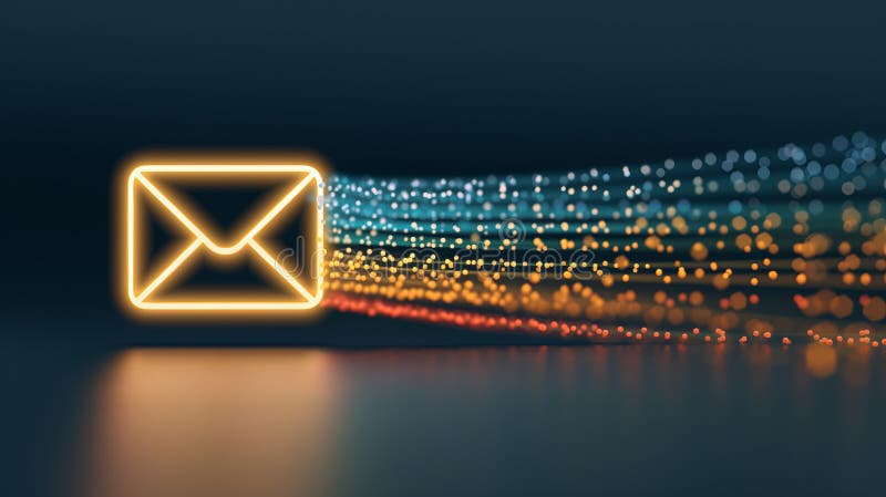 Glowing Envelope Icon Representing Email or Digital Communication in a ...