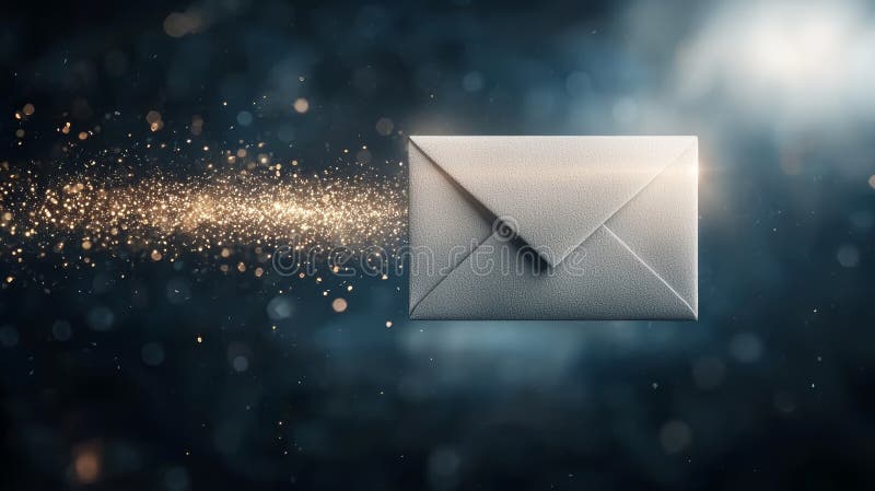 A Glowing Envelope Surrounded by Sparkling Particles, Representing ...