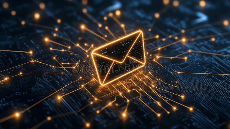 A Glowing Envelope Symbolizing Digital Communication and Connectivity ...