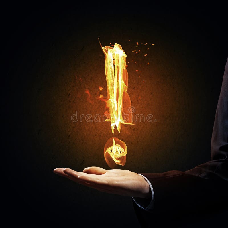 Fire exclamation mark stock image. Image of line, graphic - 105879569
