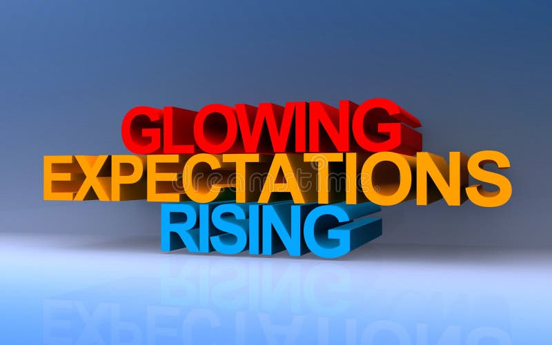Glowing Expectations Rising on Blue Stock Illustration - Illustration ...