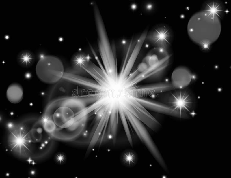 Glowing Explosion in Space Black and White Abstract Background Stock ...