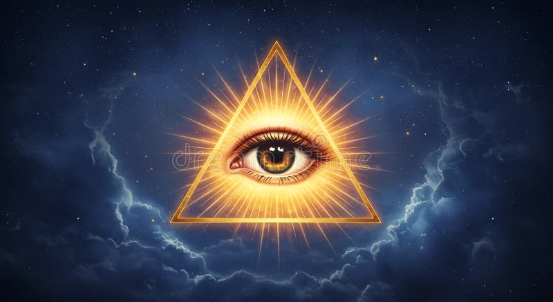 A Glowing Eye is Centered within a Bright, Radiant Triangle ...