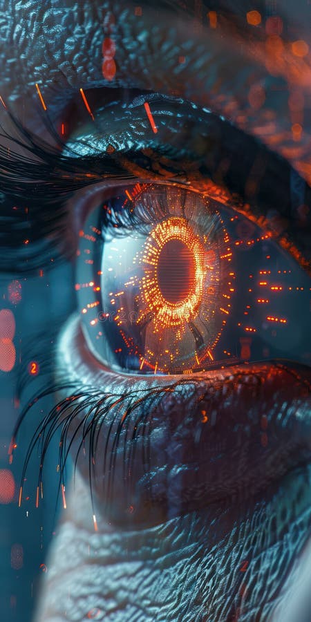 Glowing eye macro stock illustration. Illustration of stare - 326972374