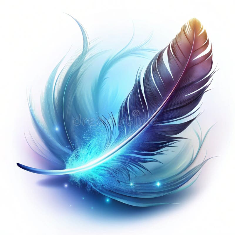Floating Glowing Feather with Animated Swirling Winds Stock ...