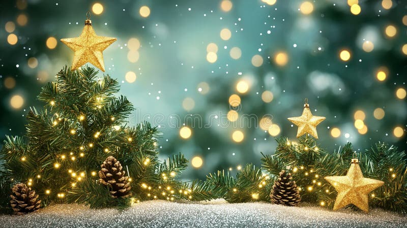 Glowing Festive Holiday Background with Sparkling Lights and Stars ...