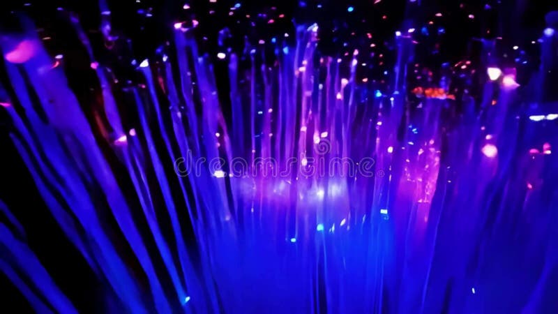 Glowing Fiber Optic Threads Bending and Weaving in Space Stock Footage ...