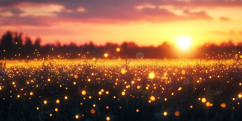 Glowing Field of Fireflies Slowly Fading into the Night Wallpaper ...