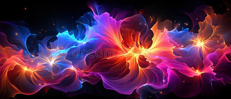 Glowing Fiery Background, Abstract Painting Stock Illustration ...