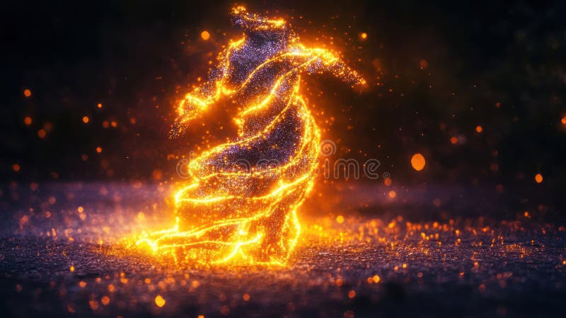 A Glowing Figure Appears To Dance Amidst a Backdrop of Light and Energy ...