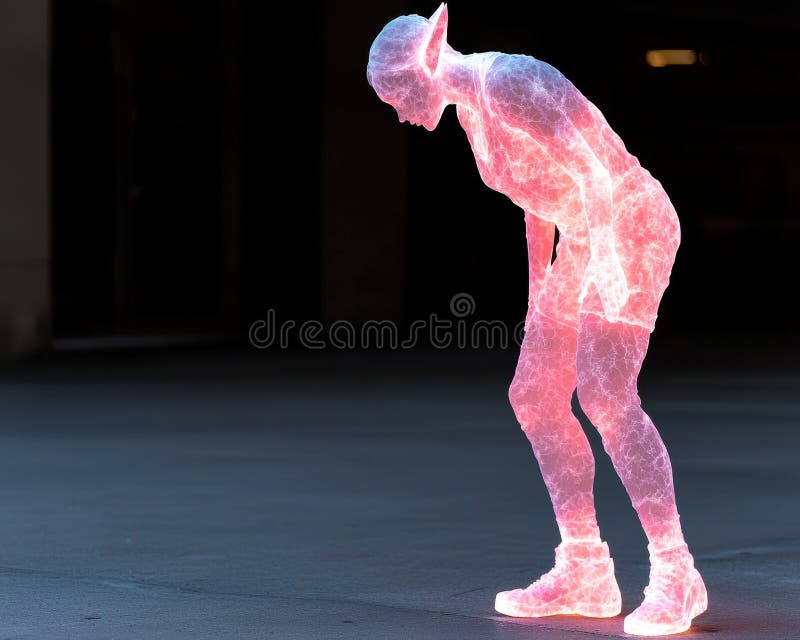 Glowing Figure in Dark Environment Stock Illustration - Illustration of ...