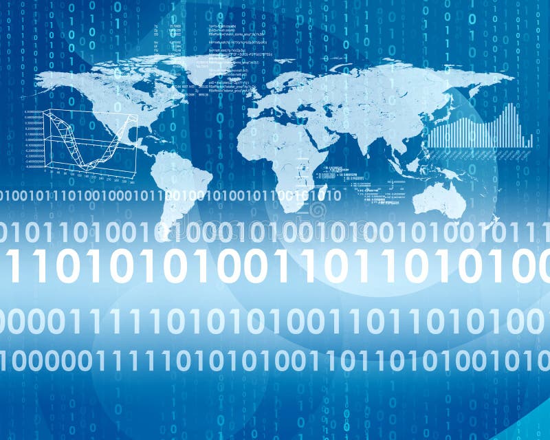 Glowing Figures and World Map. Hi-tech Background Stock Image - Image ...