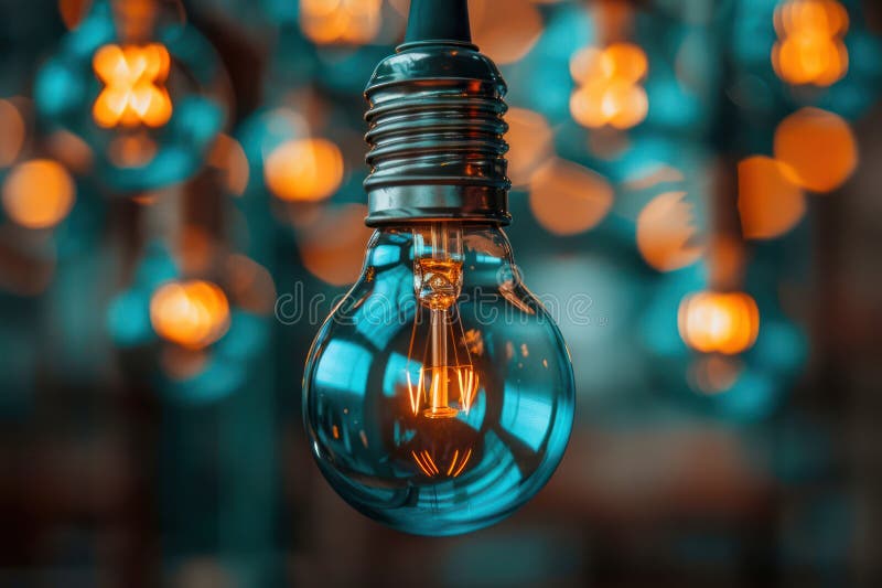 Glowing Filament Light Bulb Representing Ideas, Innovation, and ...