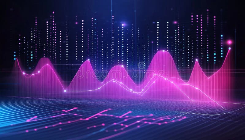 Glowing Financial Chart with Upward Trend, Data Analysis, Market Growth ...