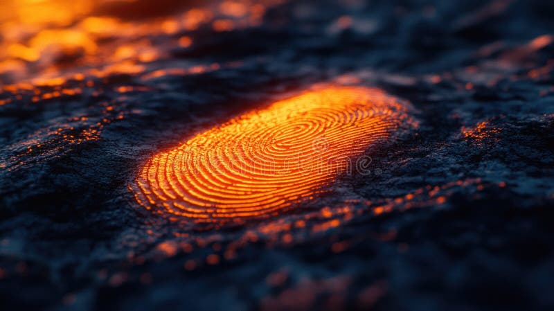 Glowing Fingerprint Dark Surface Biometric Identification Concept Stock Photos - Free & Royalty ...