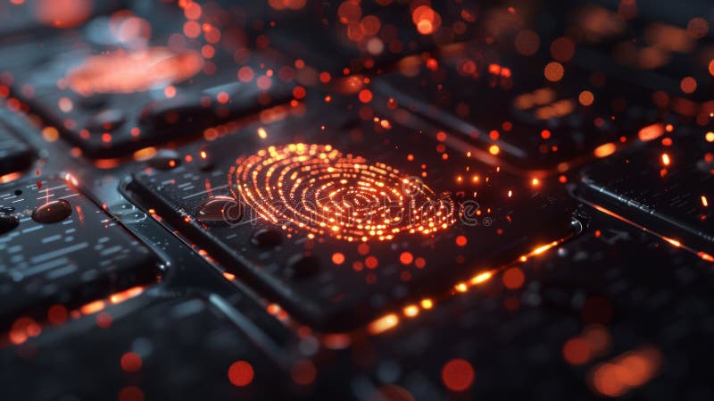 672 Glowing Fingerprint Digital Identity Verification Stock Photos ...