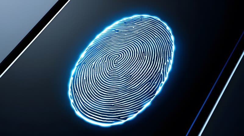 A Glowing Fingerprint Displayed on a Smartphone Screen, Symbolizing ...