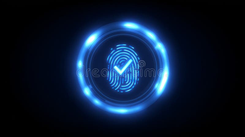 Glowing Fingerprint Scanning Interface with Security Confirmation and ...
